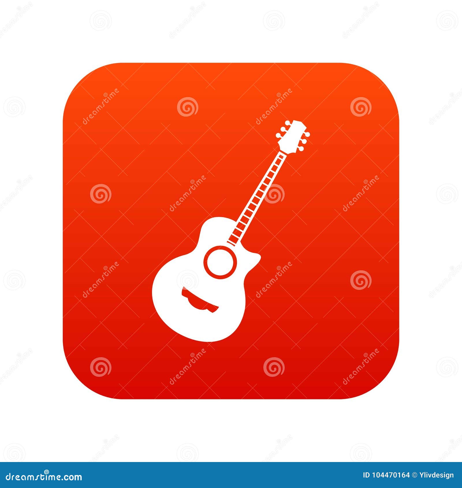 Classical Guitar Icon Digital Red Stock Vector - Illustration of ...