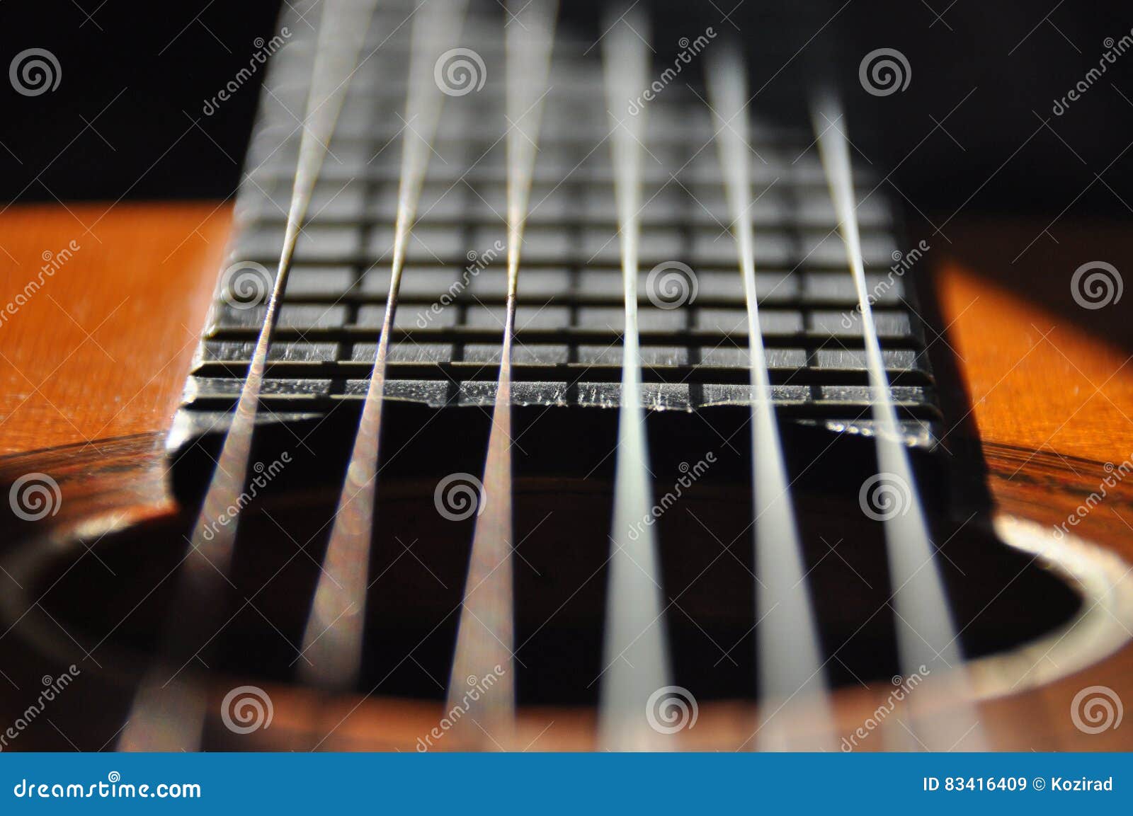 Classical Guitar. Issuing a Stringed Instrument Sounds Stock Image ...