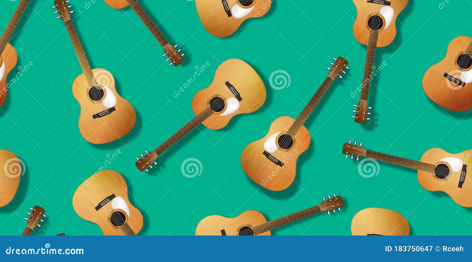 Classical guitar pattern stock illustration. Illustration of green ...