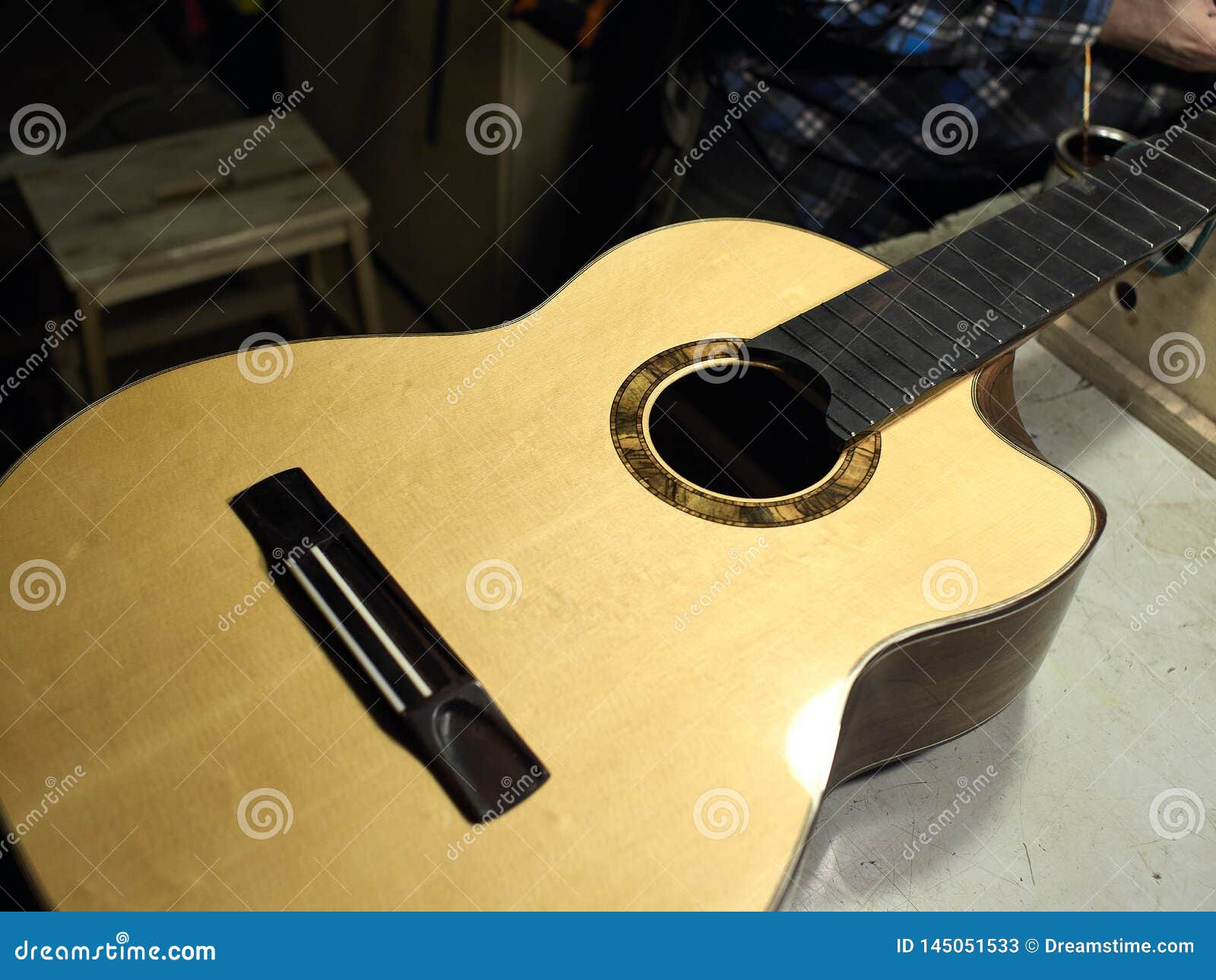 The Classical Guitar on the Table. Stock Image - Image of handwork ...