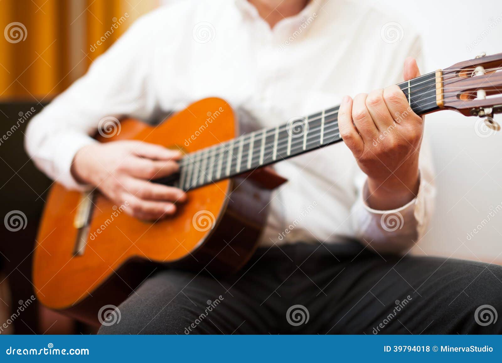 Classical guitarist stock photo. Image of play, detail - 39794018