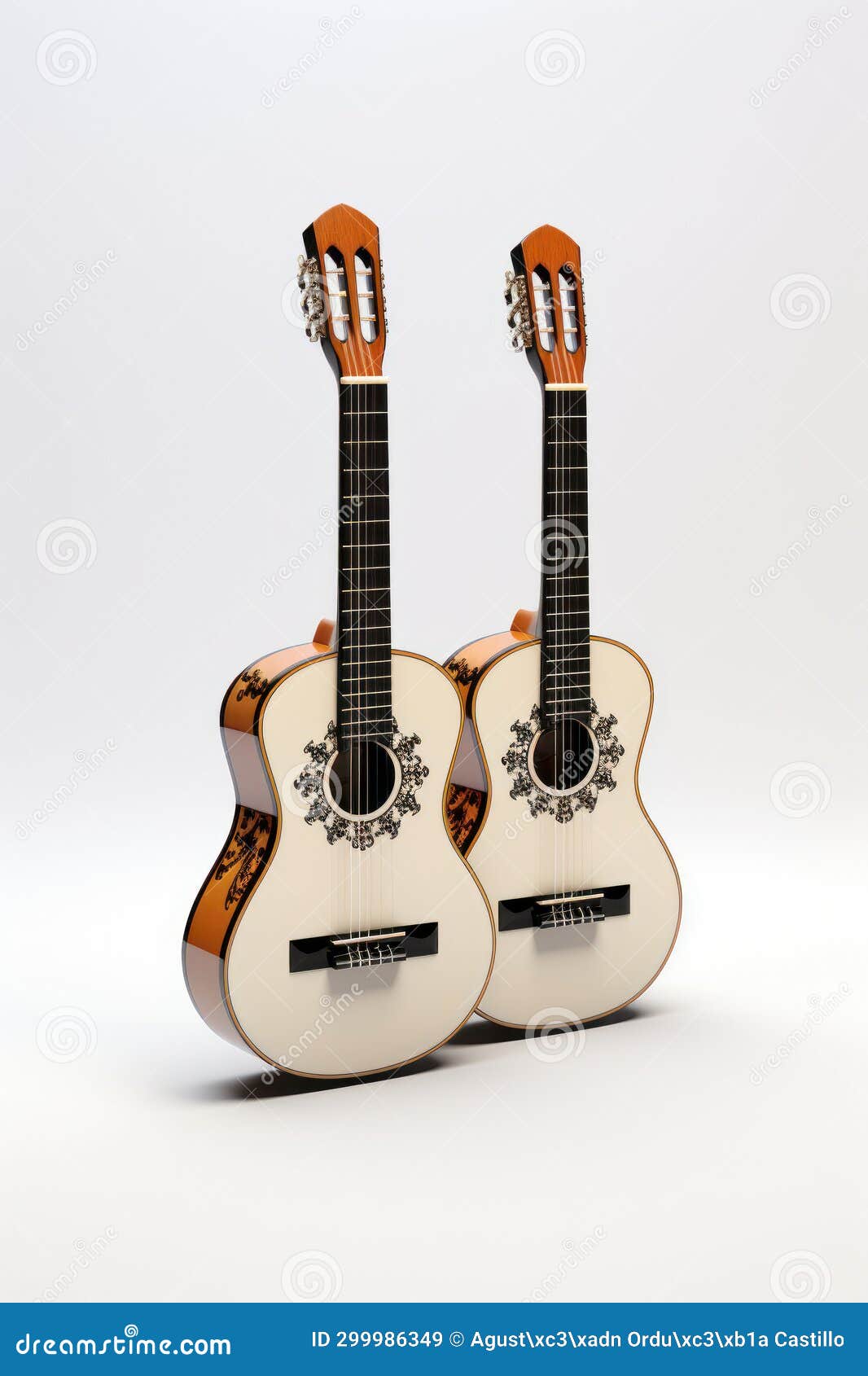 Classical Guitars on a White Background. Stock Illustration ...