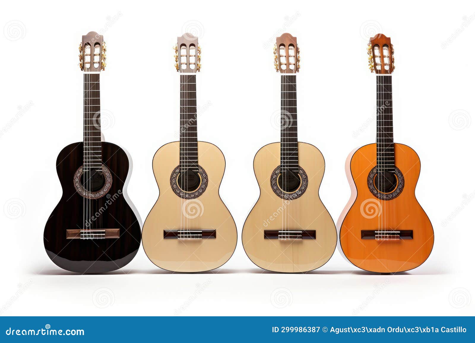 Classical Guitars on a White Background. Stock Illustration ...