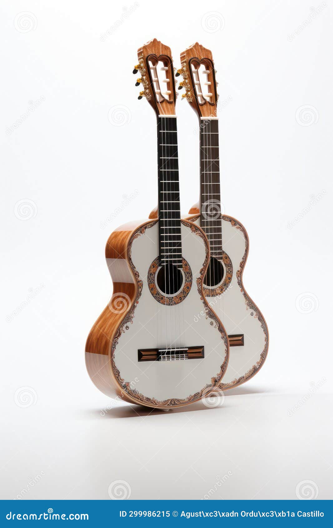 Classical Guitars on a White Background. Stock Illustration ...