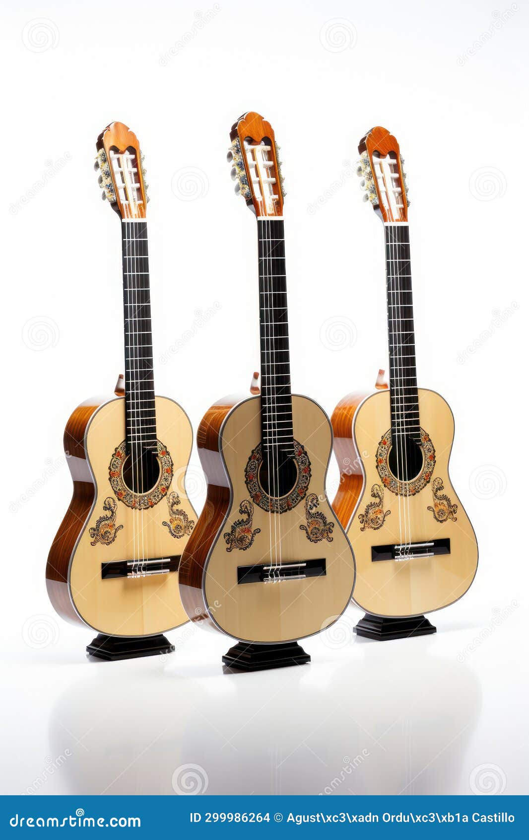Classical Guitars on a White Background. Stock Illustration ...