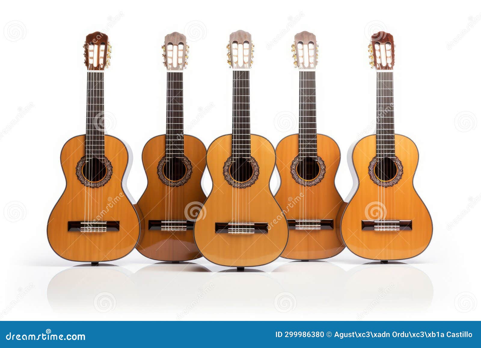 Classical Guitars on a White Background. Stock Illustration ...