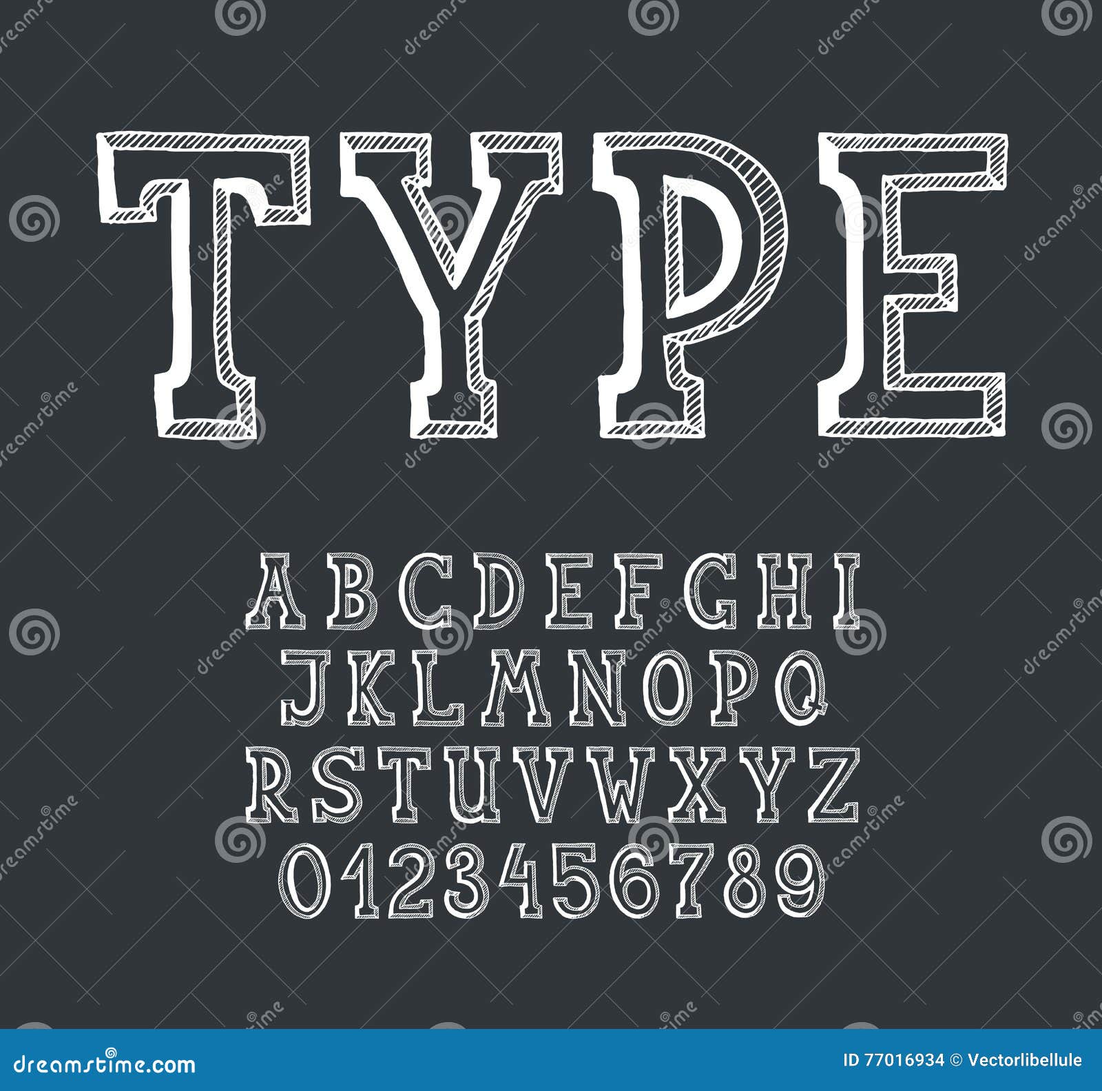 Classical Hand Drawn Serif Font With Numerals For Banners Vector ...