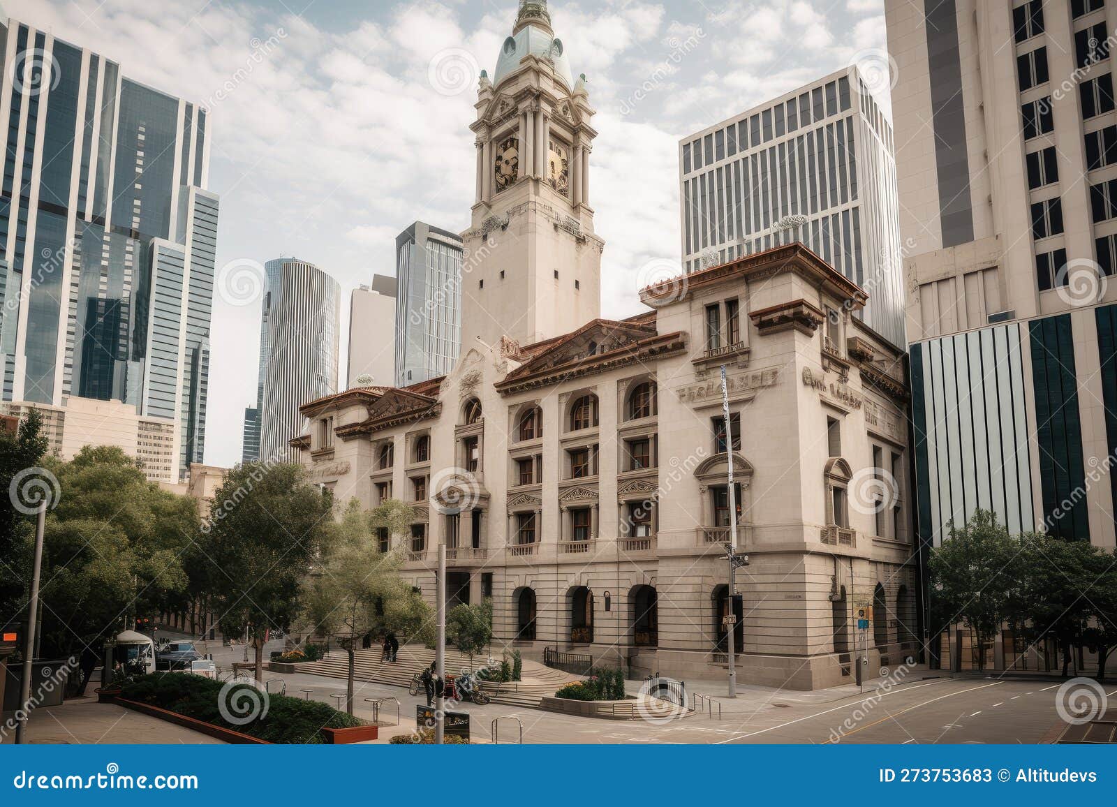 Classical and Historical Building, Surrounded by Bustling Cityscape ...