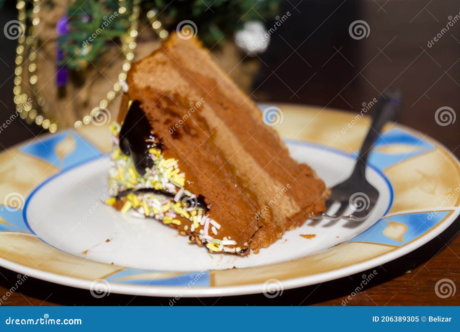 Classical Homemade Chocolate Cake on a Dish Stock Image - Image of cake ...