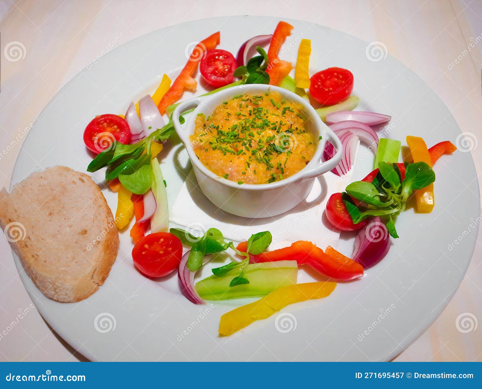 Classical Hungarian Appetizer Food Served on a White Design Plate in ...