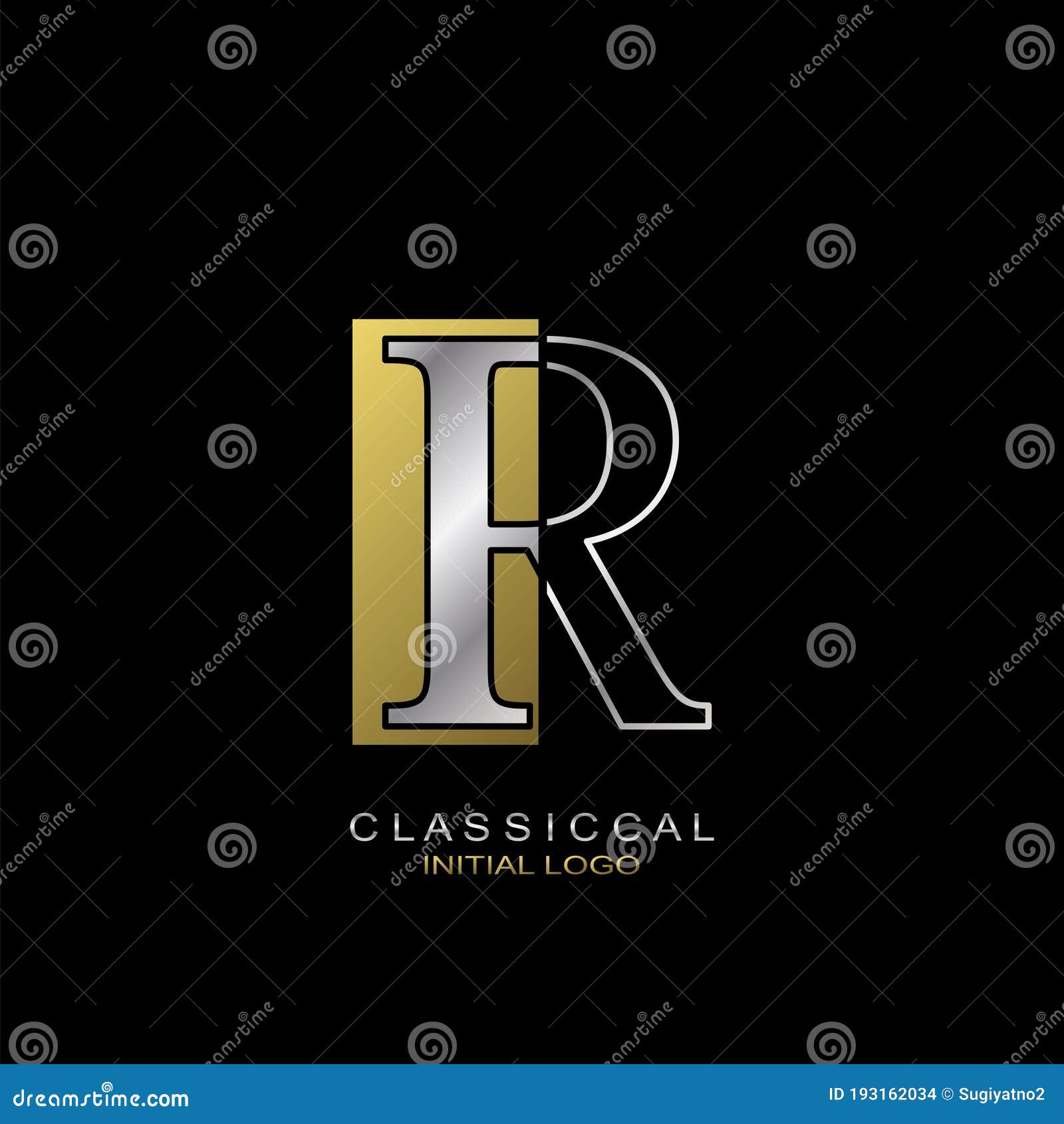 Classical Initial Letter R Logo Icon, Vector Design Concept Rectangle ...
