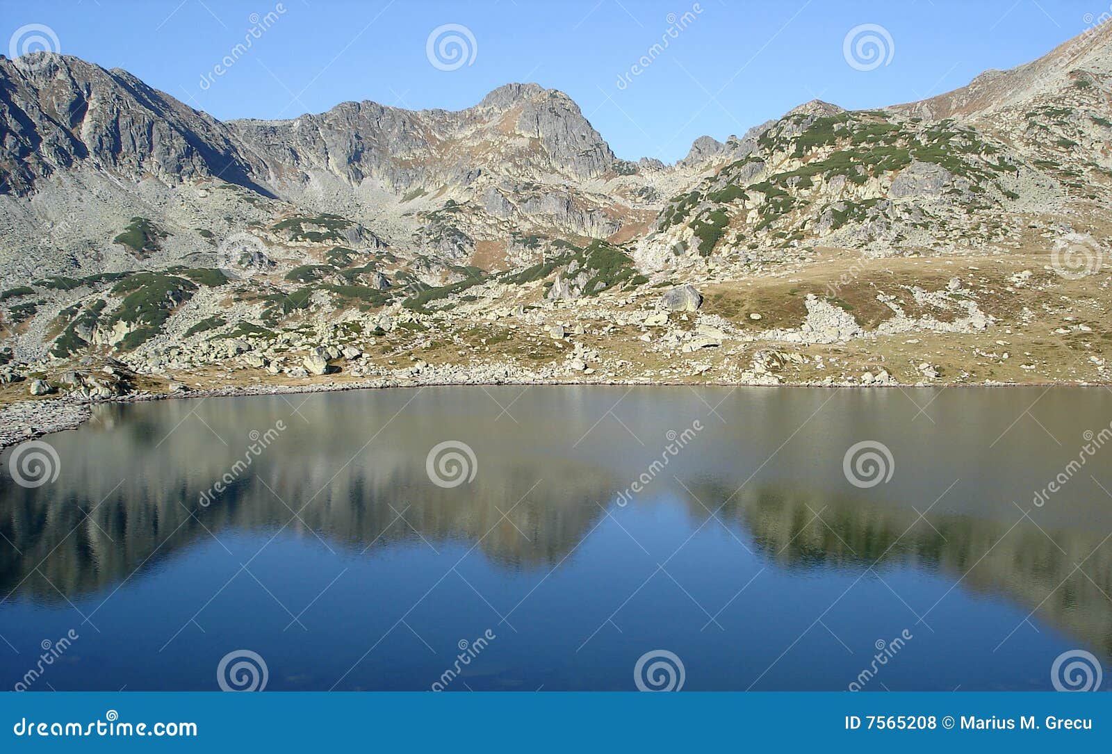 Classical Landscape with Mountain Reflection Stock Photo - Image of ...