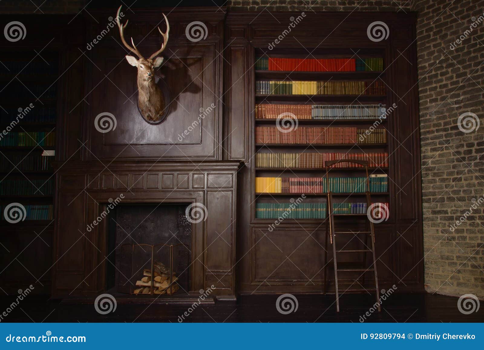 Classical Library Room in the Victorian Style Stock Photo - Image of ...
