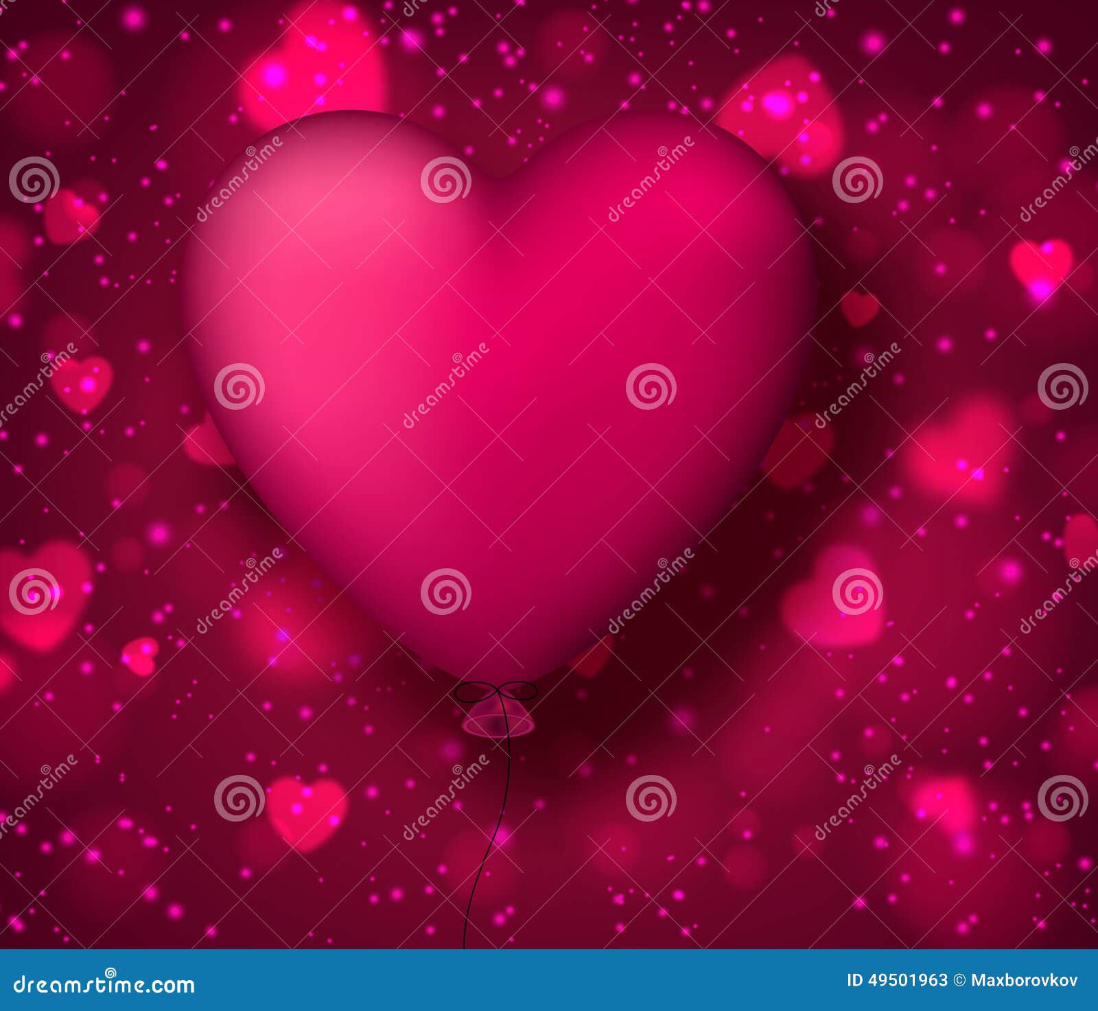 Classical Magenta Balloon Heart Background. Stock Vector - Illustration ...