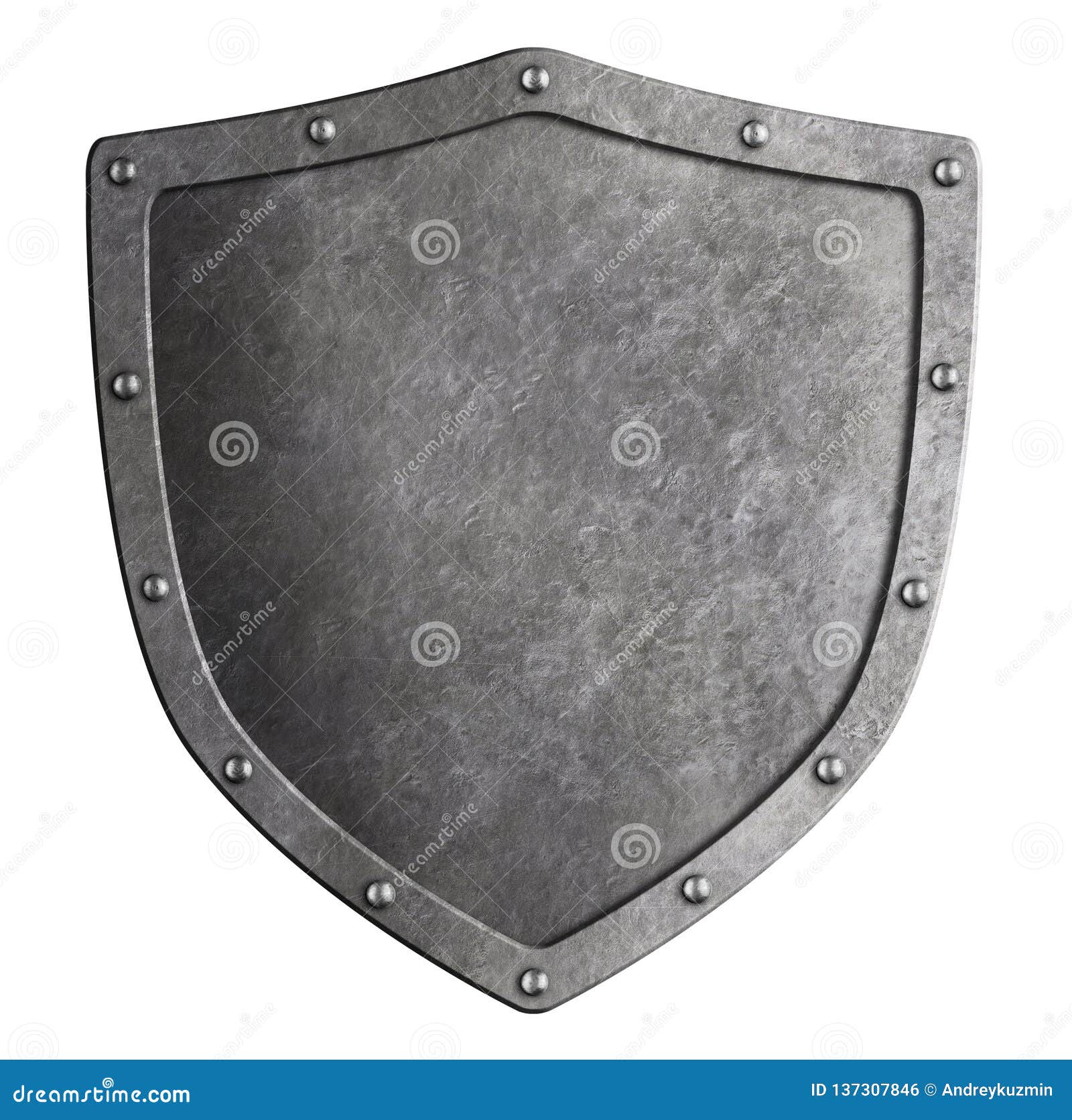 Classical Metal Shield Isolated 3d Illustration Stock Photo - Image of ...
