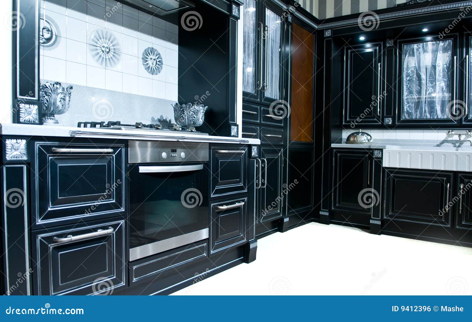 Classical modern kitchen stock photo. Image of handle - 9412396