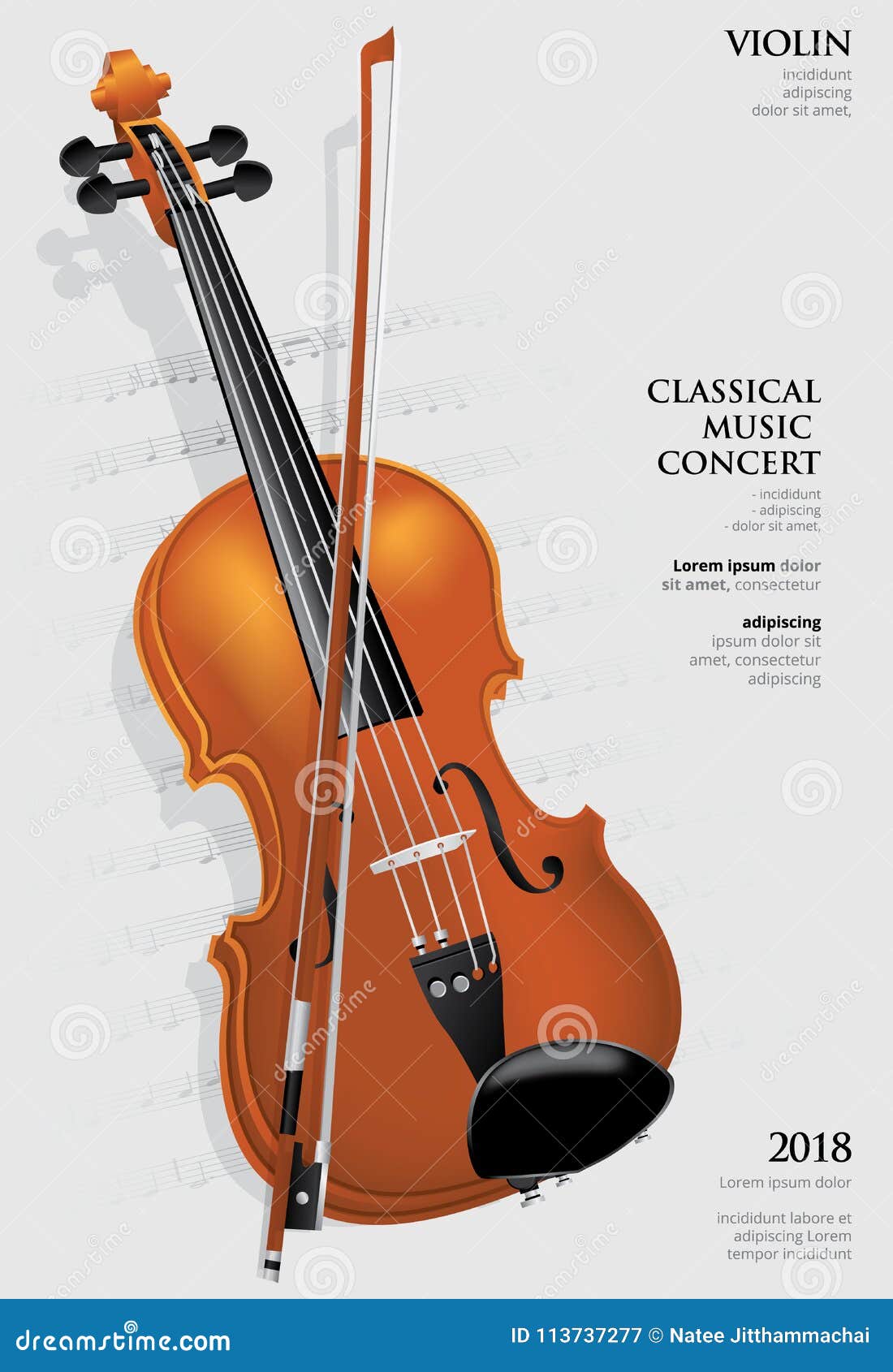 The Classical Music Concept Violin Stock Vector - Illustration of ...