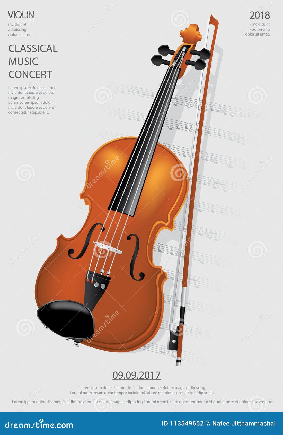 The Classical Music Concept Violin Stock Vector - Illustration of ...