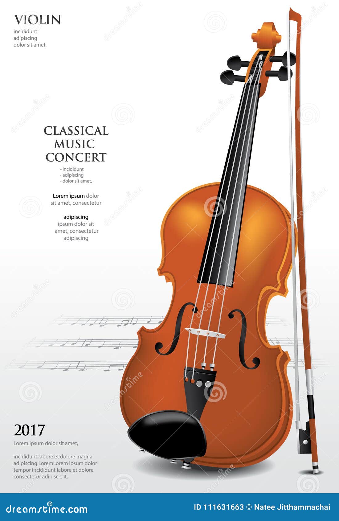 The Classical Music Concept Violin Stock Vector - Illustration of ...