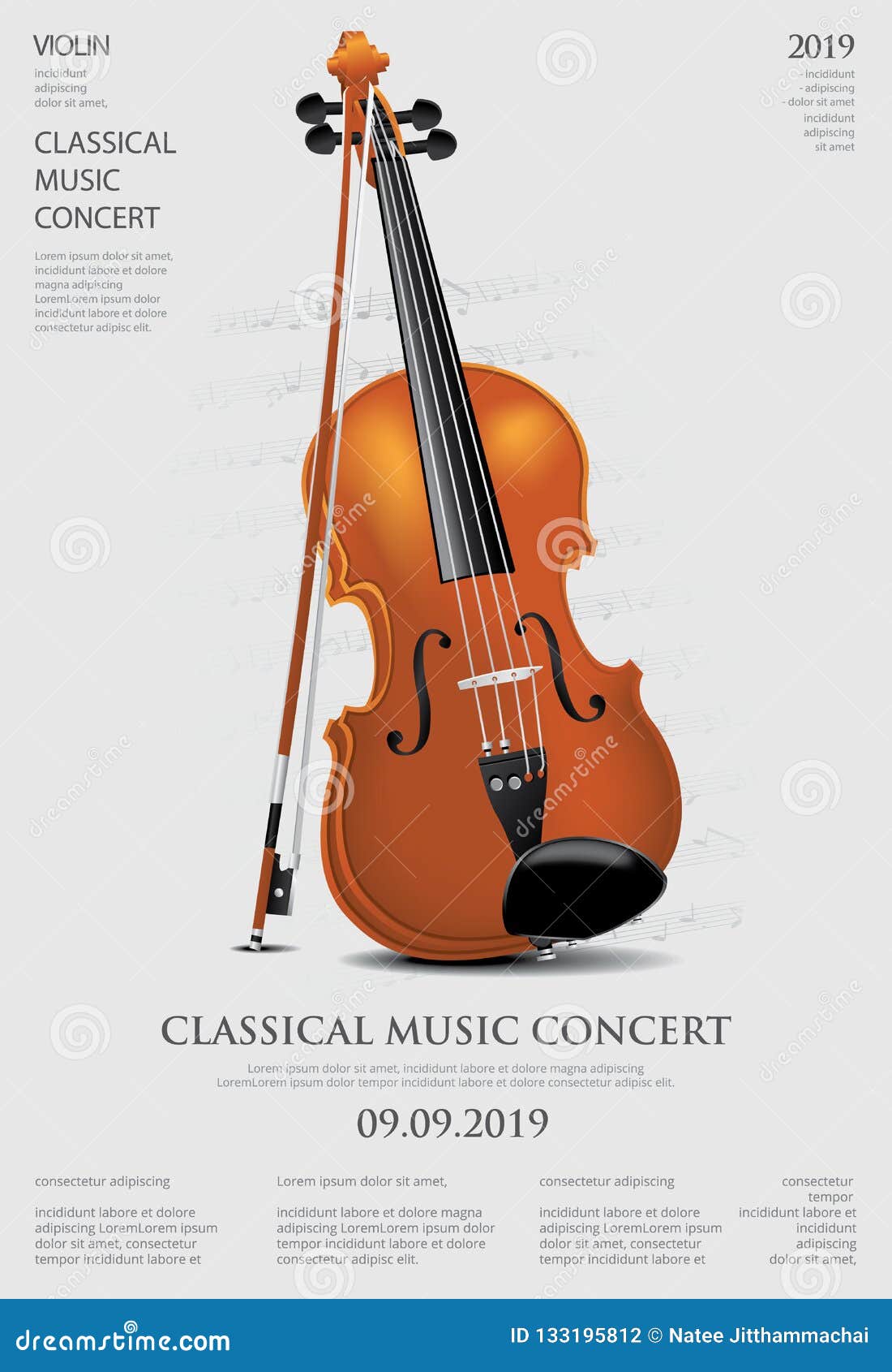 The Classical Music Concept Violin Stock Vector - Illustration of ...
