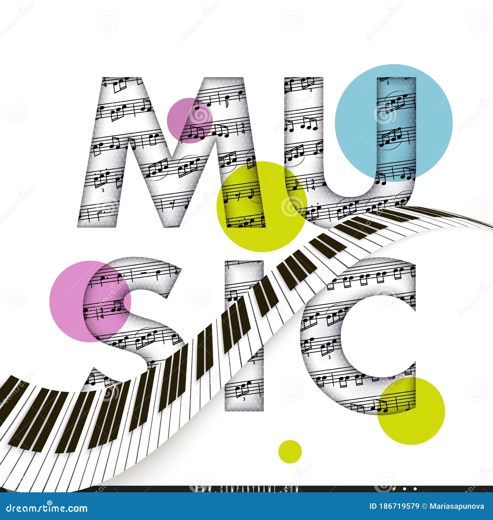 Classical Music, Notes. Musical Text and a Piano Keyboard. Abstract ...