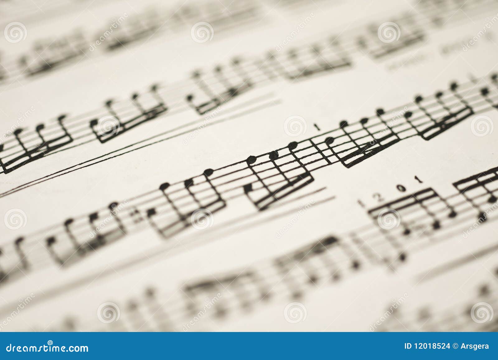 Classical Music - Notes on Vintage Sheet Stock Photo - Image of closeup ...