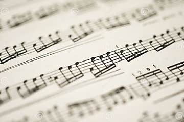 Classical Music - Notes on Vintage Sheet Stock Photo - Image of closeup ...