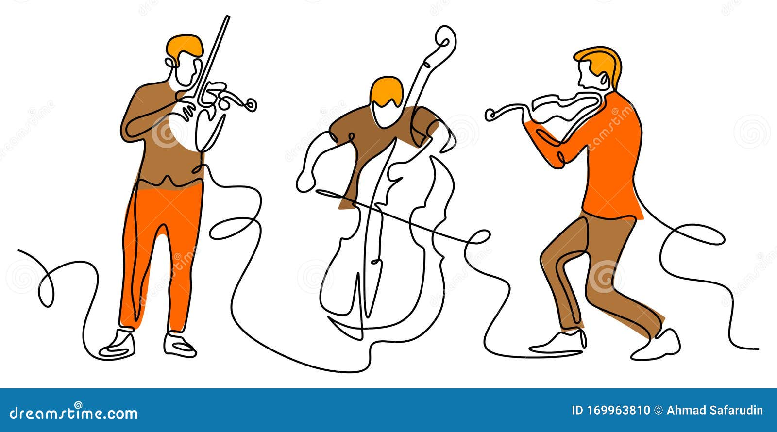 Classical Music One Line Drawing. Vector Minimalism Illustration with ...