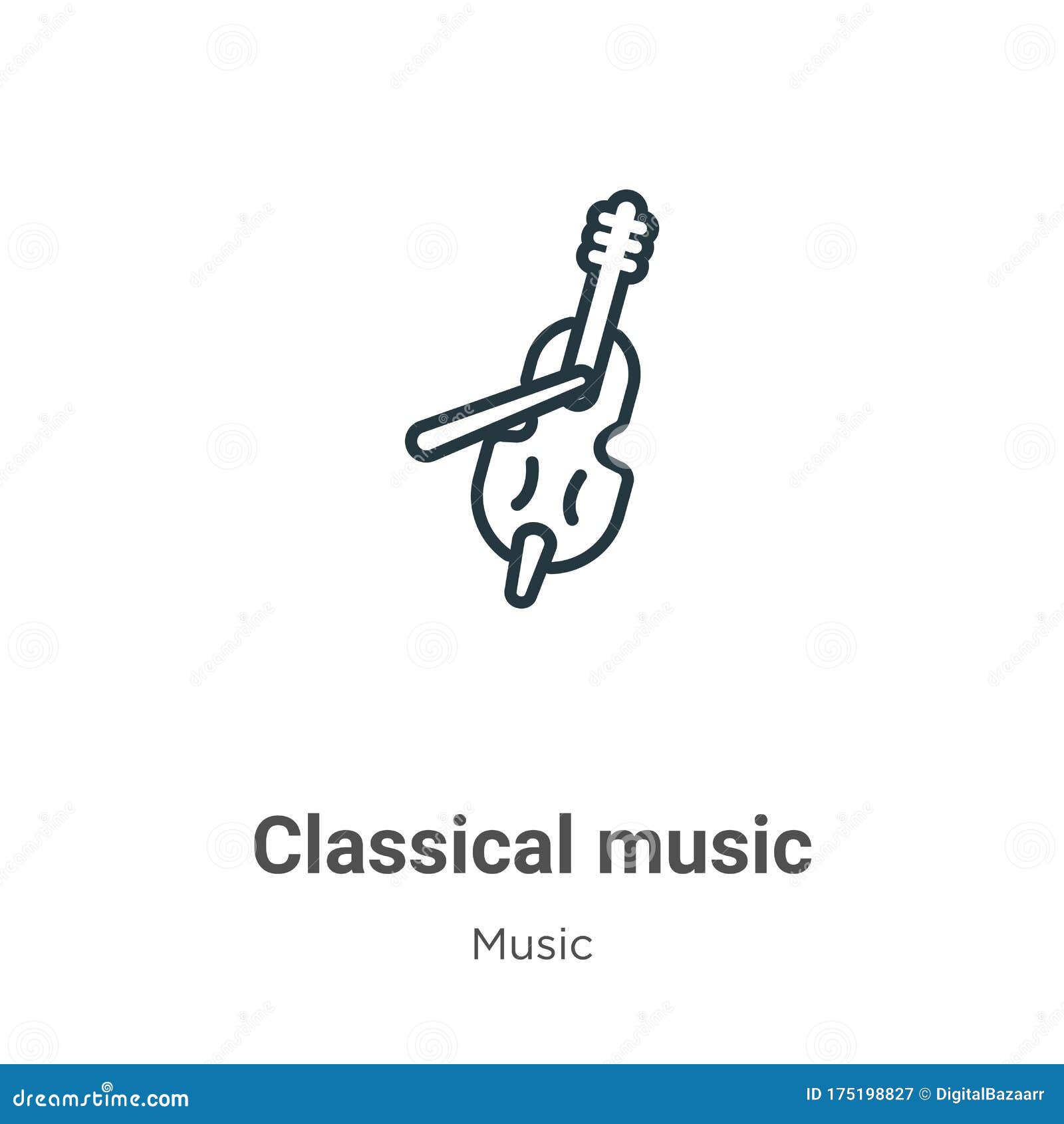 Classical Music Outline Vector Icon. Thin Line Black Classical Music ...