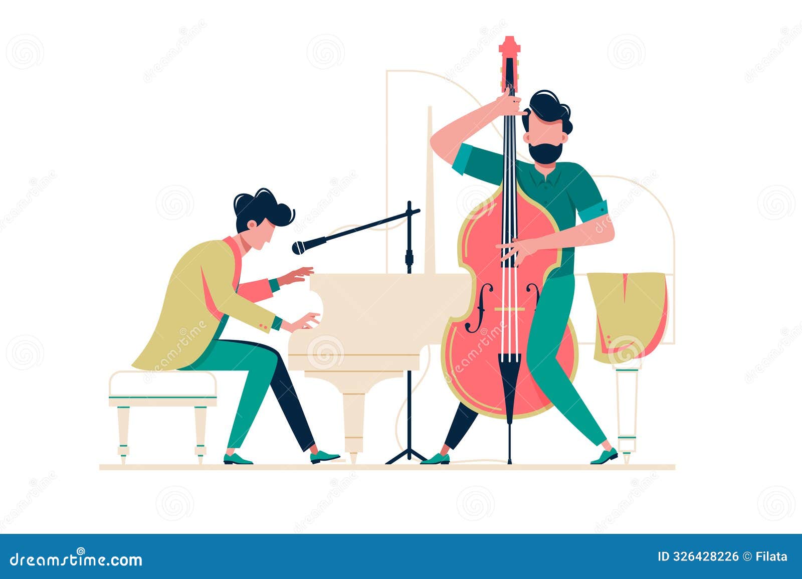 Classical Music Performance Stock Illustration - Illustration of male ...