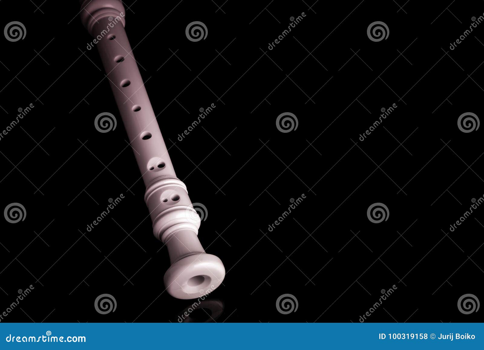 Classical Musical Instrument is the Block Flute on Black Background ...