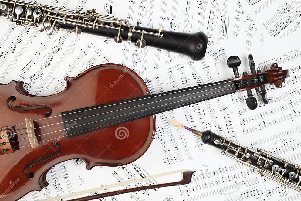 Classical Musical Instruments Notes. Stock Image - Image of oboe, group ...