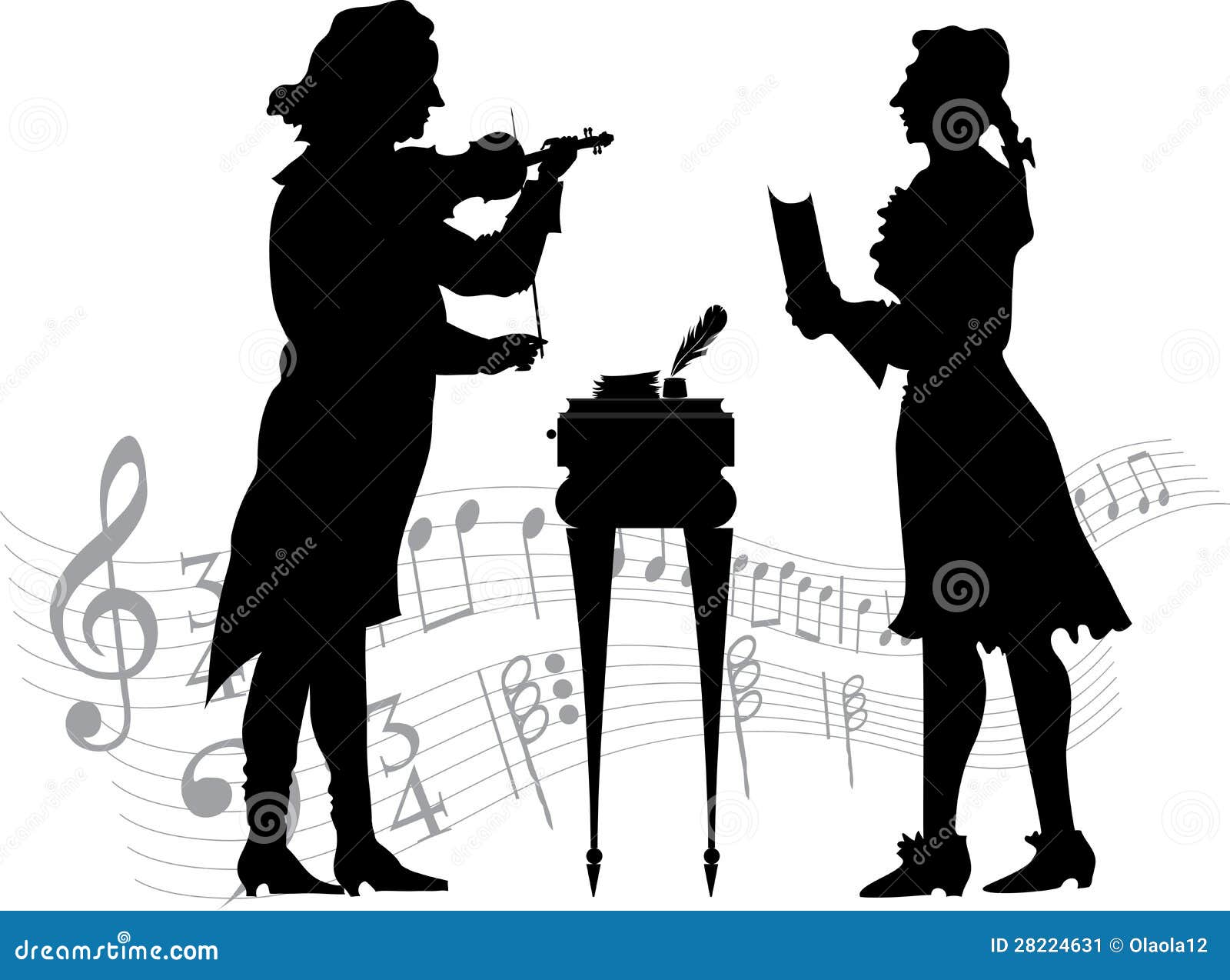Classical Musicians. Vocalist Singers Performing, Symphony ...
