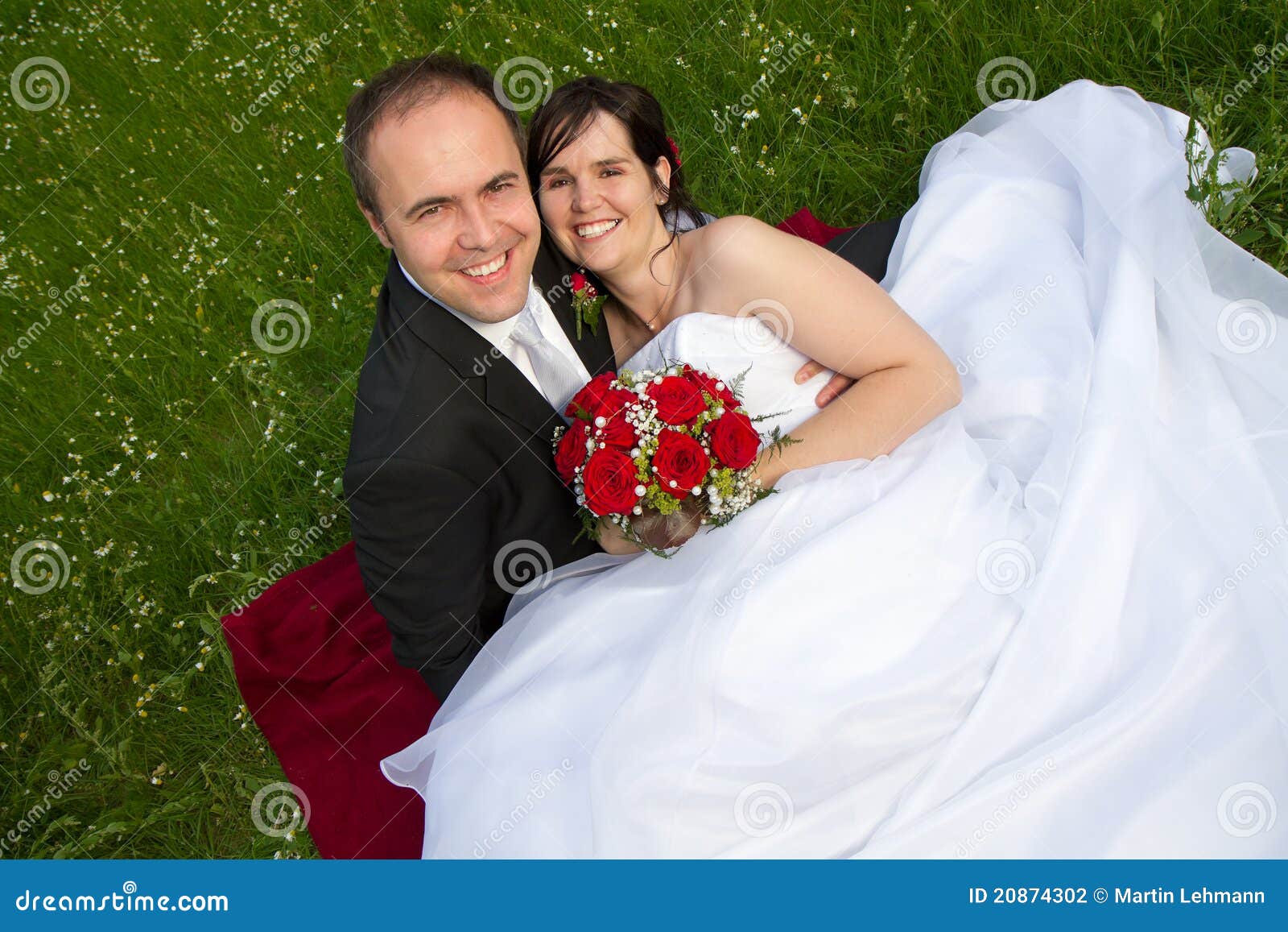 A Classical Newly Wed Couple Portrait Stock Photo - Image of meadow ...