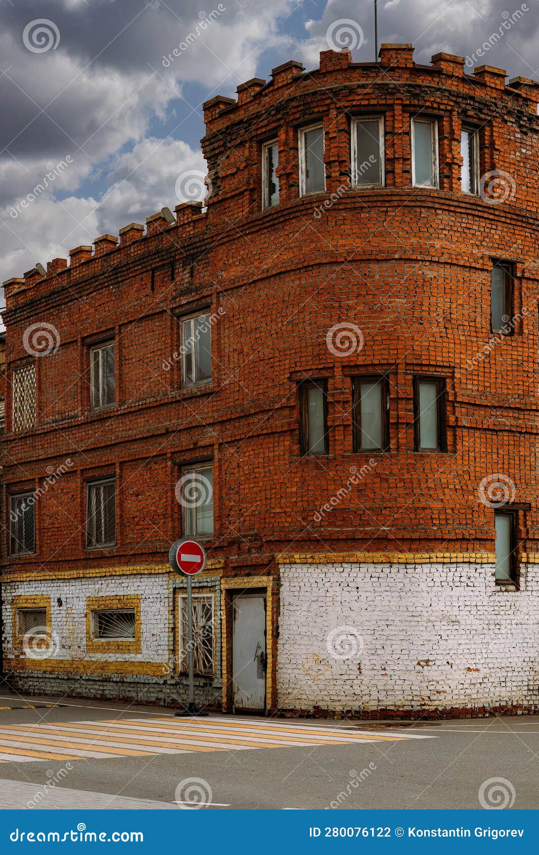 Classical Old Red Brick Building in Fortress Style Stock Photo - Image of soviet, exterior ...