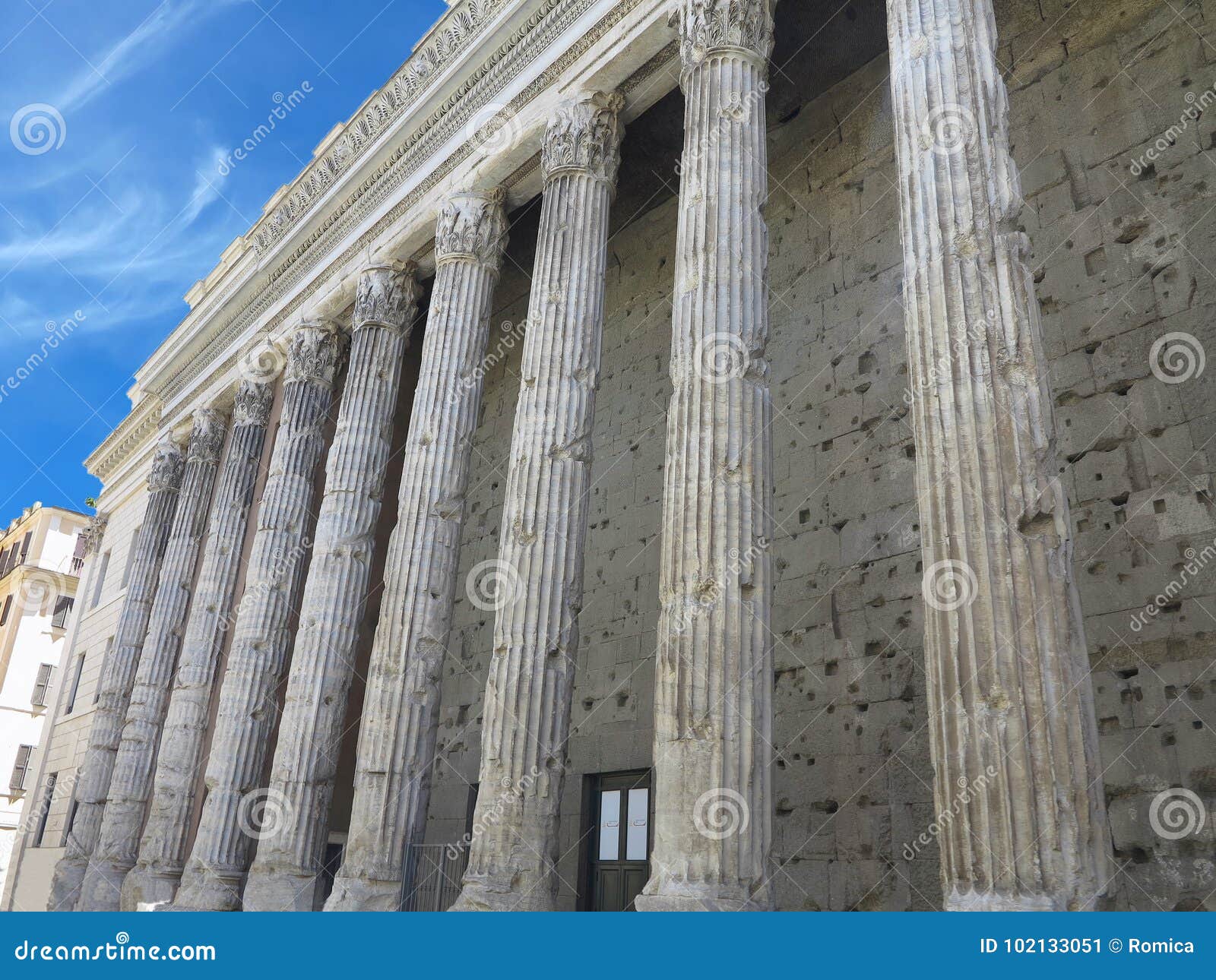 Classical Old and Worn Out Columns at the Front of the Pantheon Stock ...
