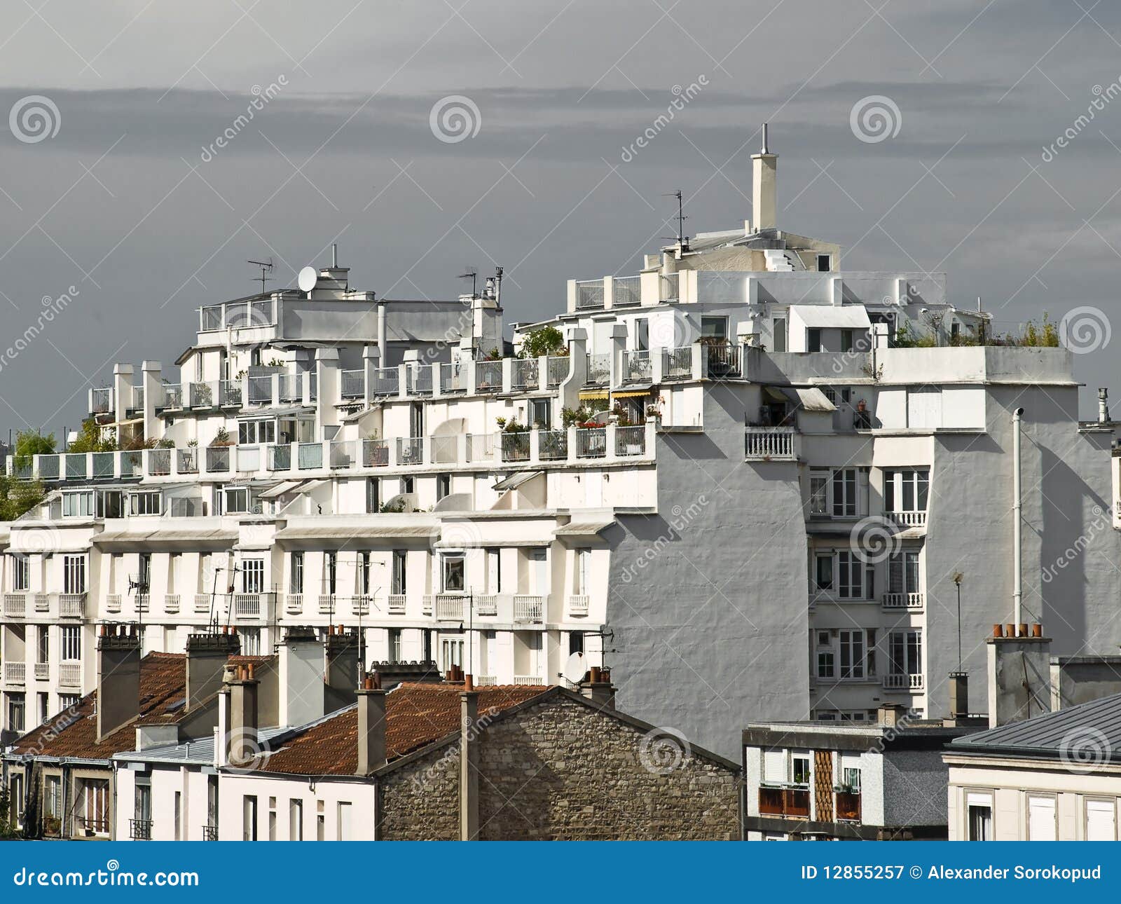 Classical Paris Roofs View. Stock Image - Image of houses, historic ...