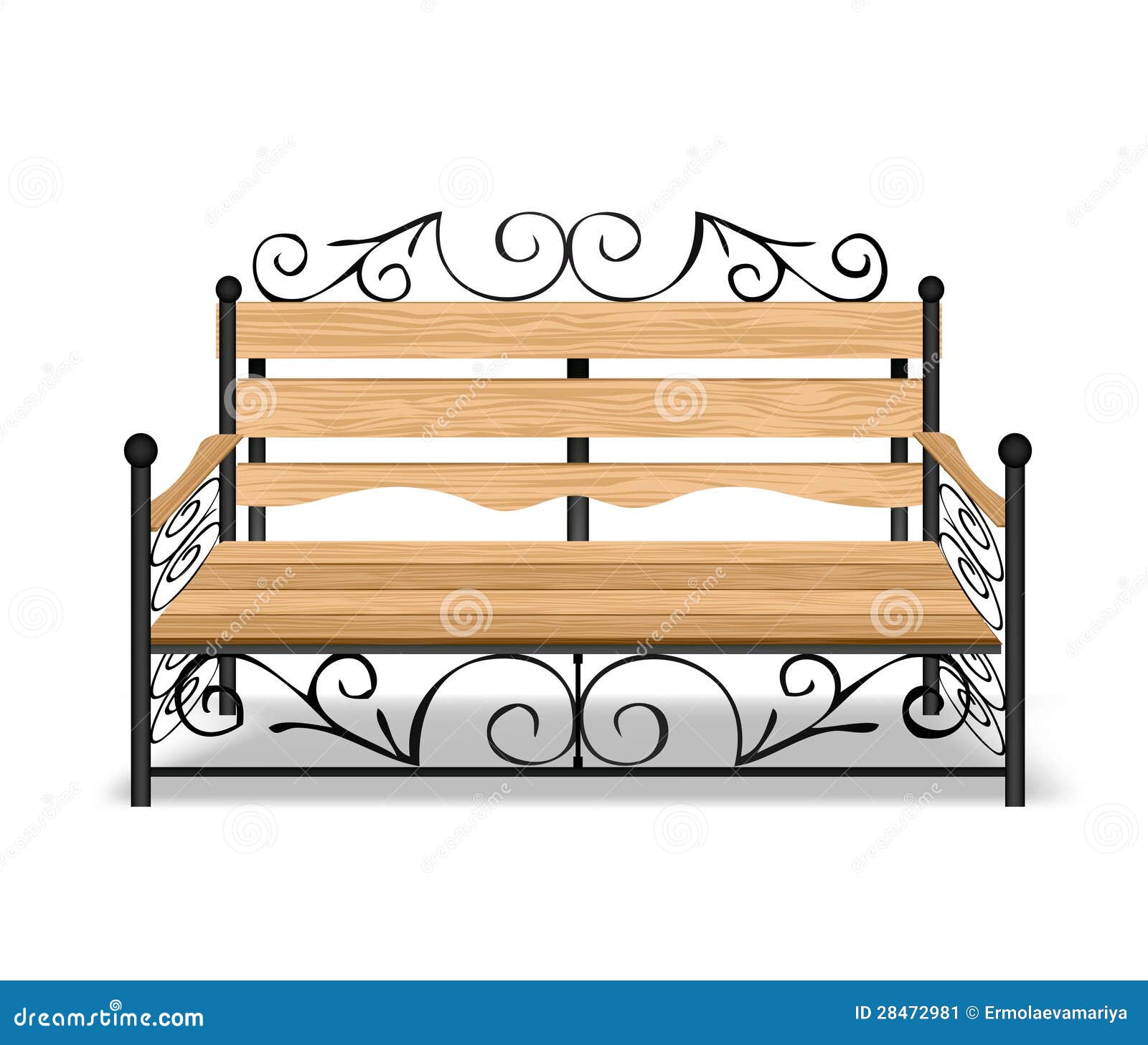 Classical Park Bench. Vector Illustration Stock Vector - Illustration ...