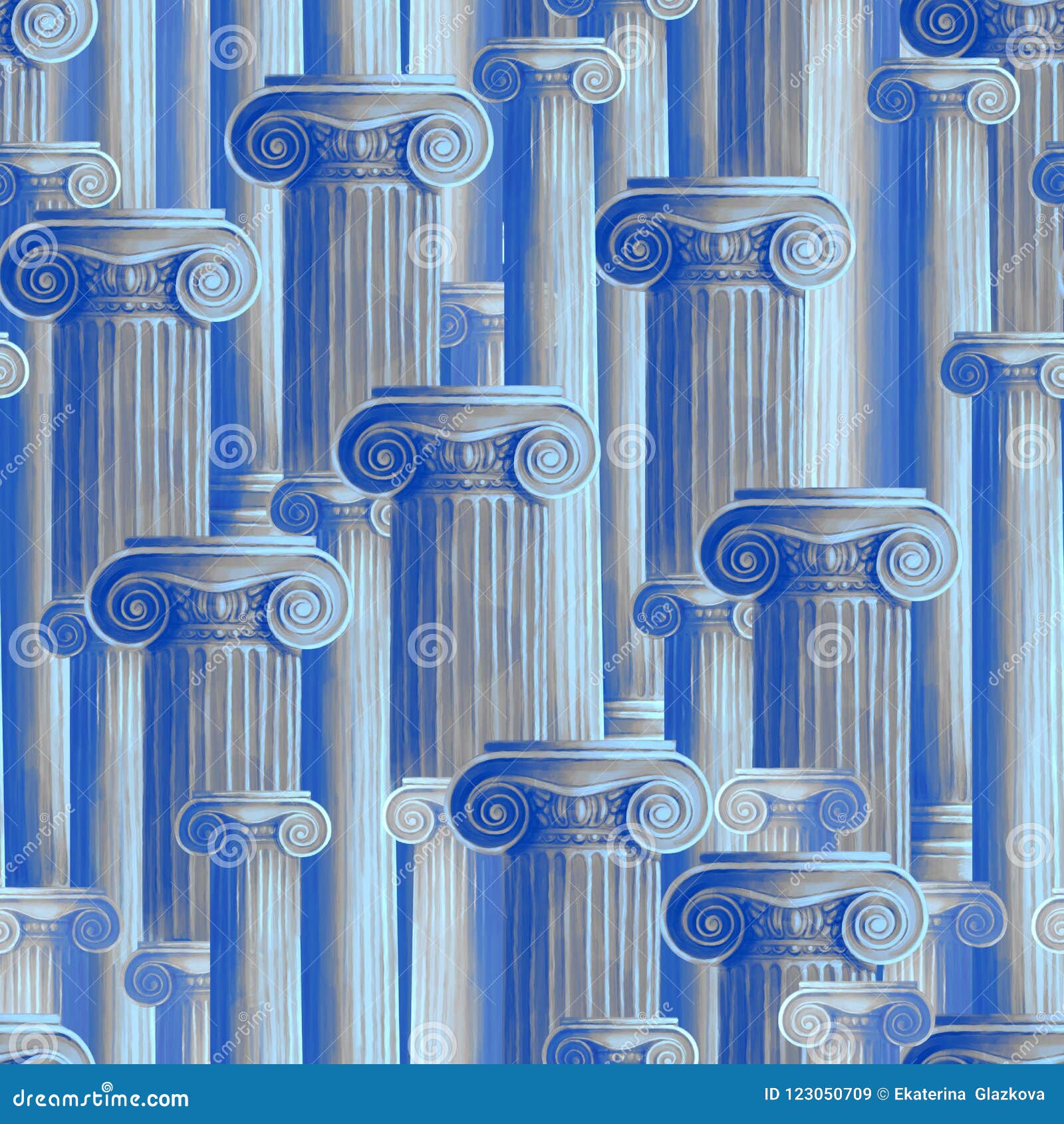 Classical Pattern of Ancient Columns Stock Illustration - Illustration ...