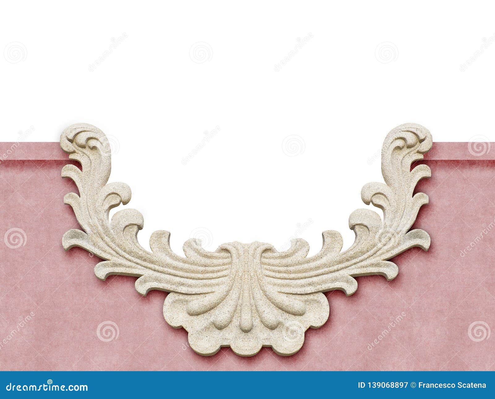 Classical Plaster Frame Against a White Background - 3D Render Concept ...