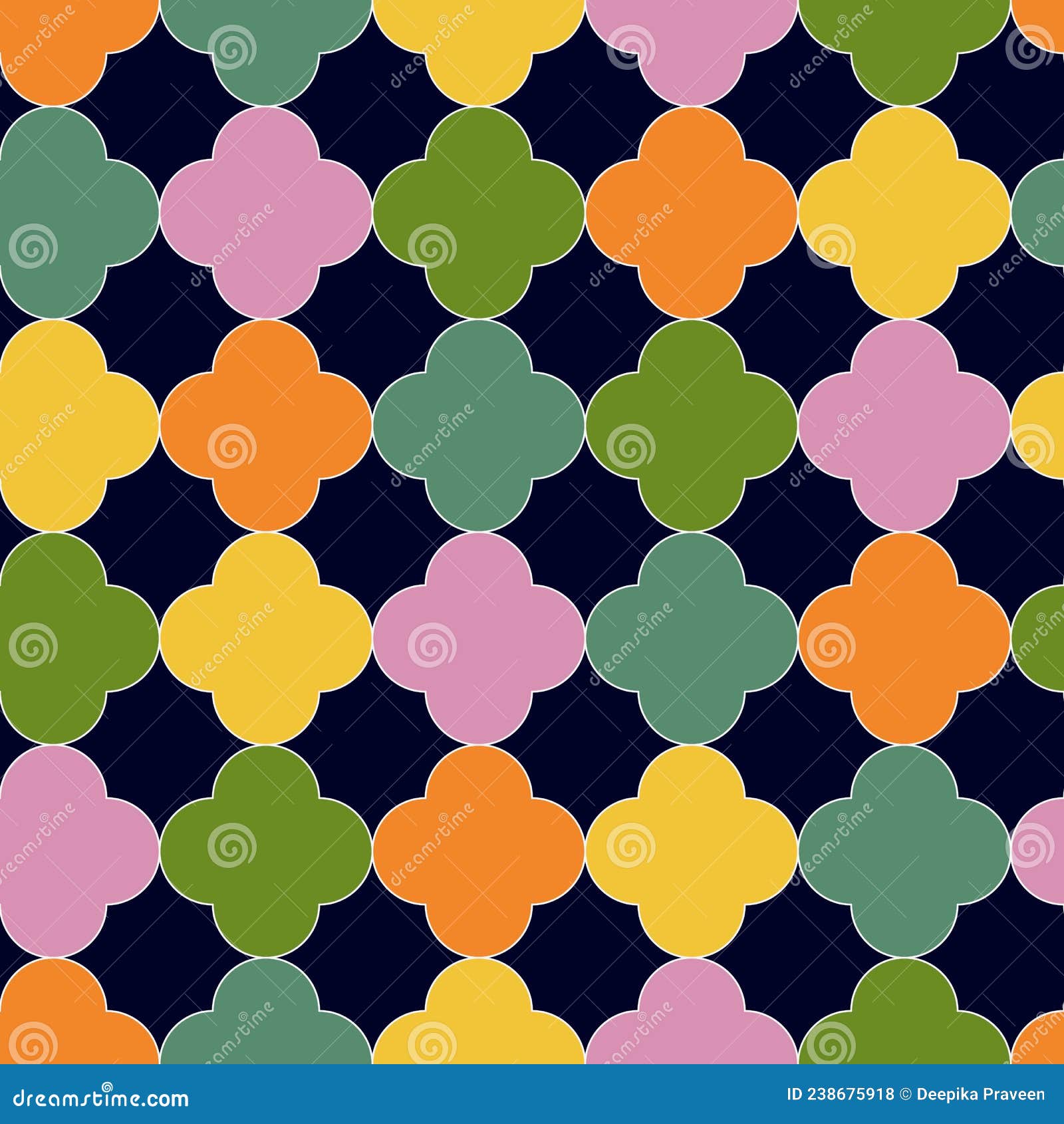 Classical Quatrefoil Pattern Stock Illustration - Illustration of tile ...