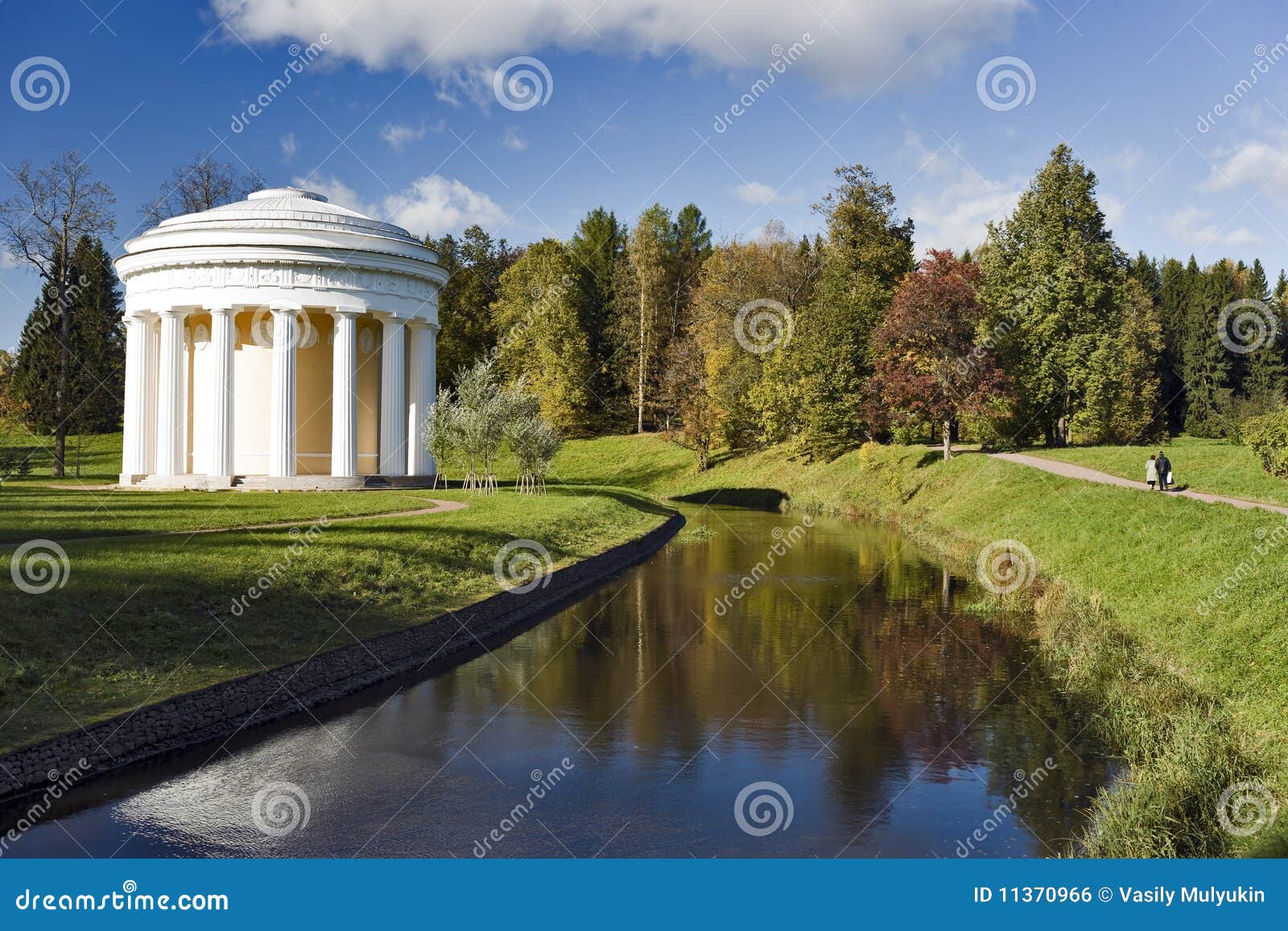 Classical Rotunda in Autumn Park Stock Photo - Image of cupola ...