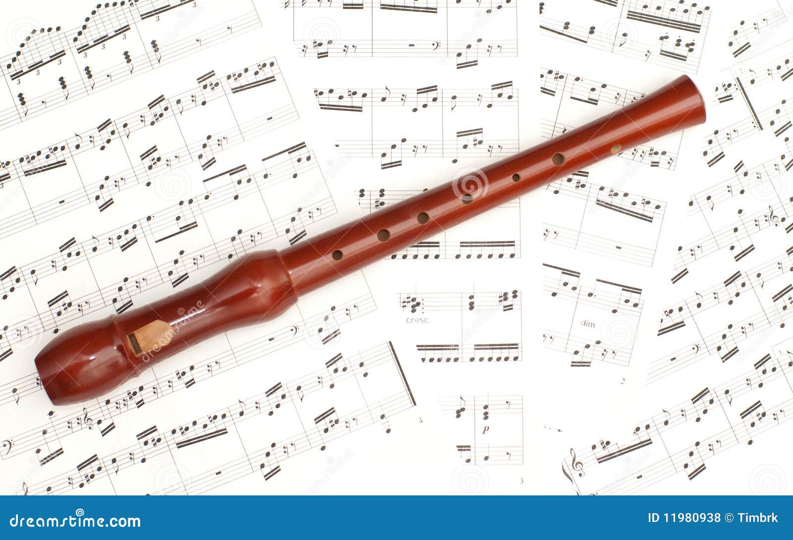 Classical Sheet Music and Flute Stock Photo - Image of brown, note ...