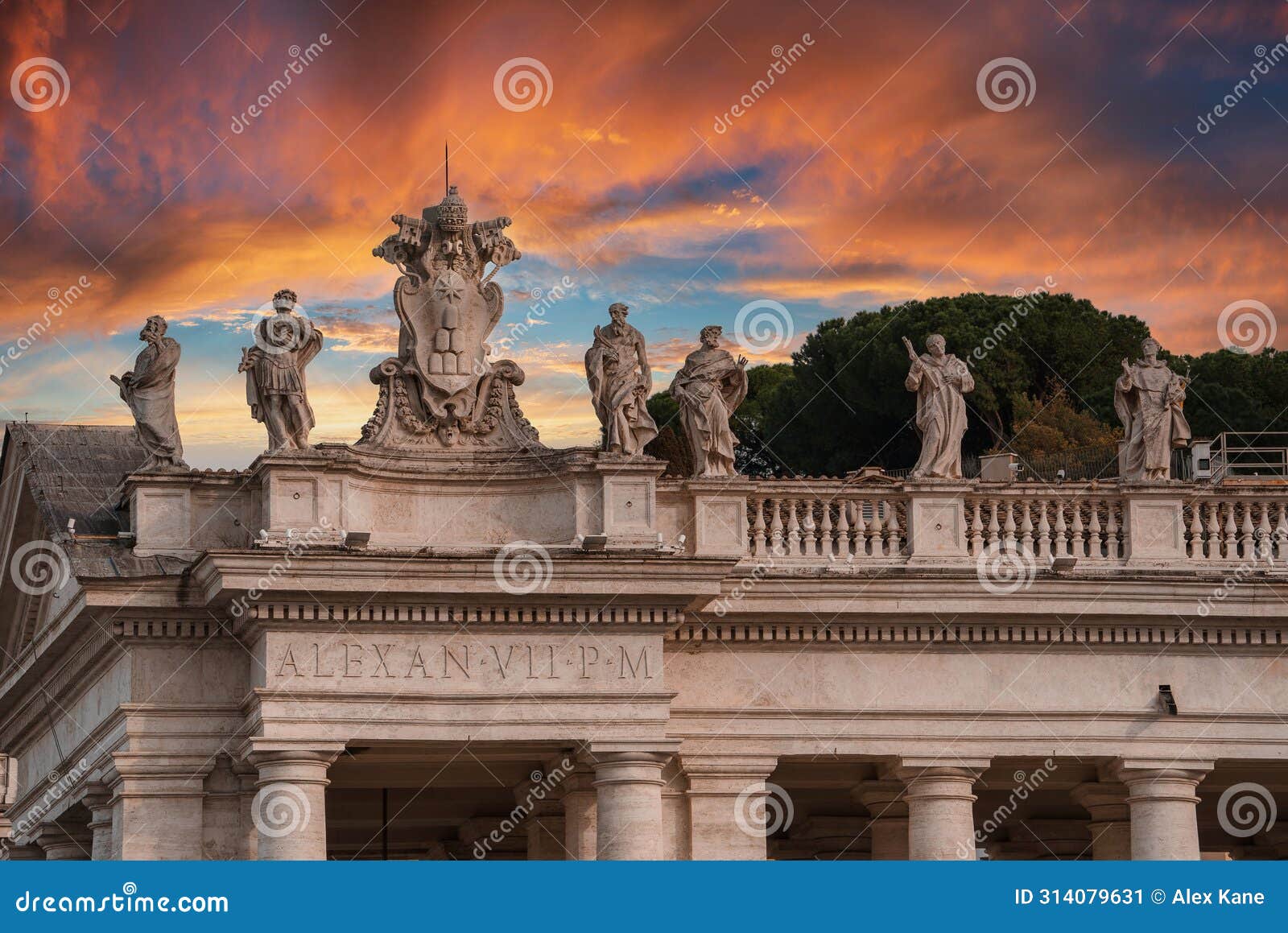 Classical Statues and Architectural Elements from Vatican. Stock Image ...