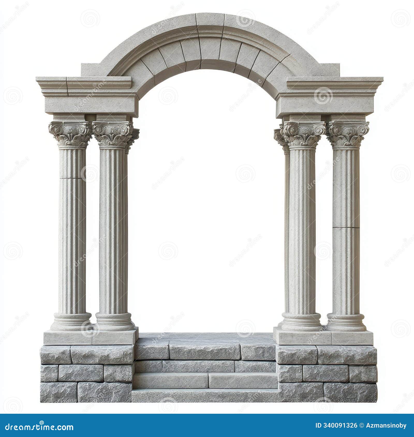 A Classical Stone Archway with Columns and Steps, Designed for ...