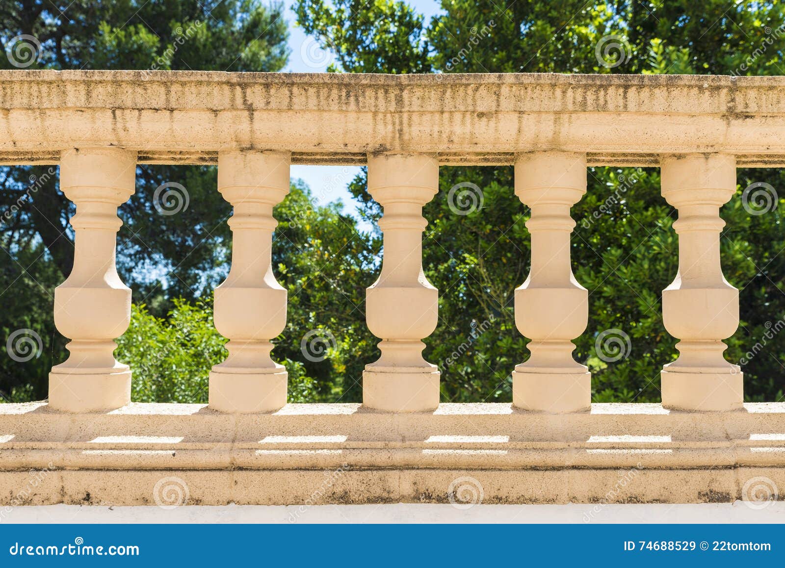 Classical stone balustrade stock image. Image of garden - 74688529