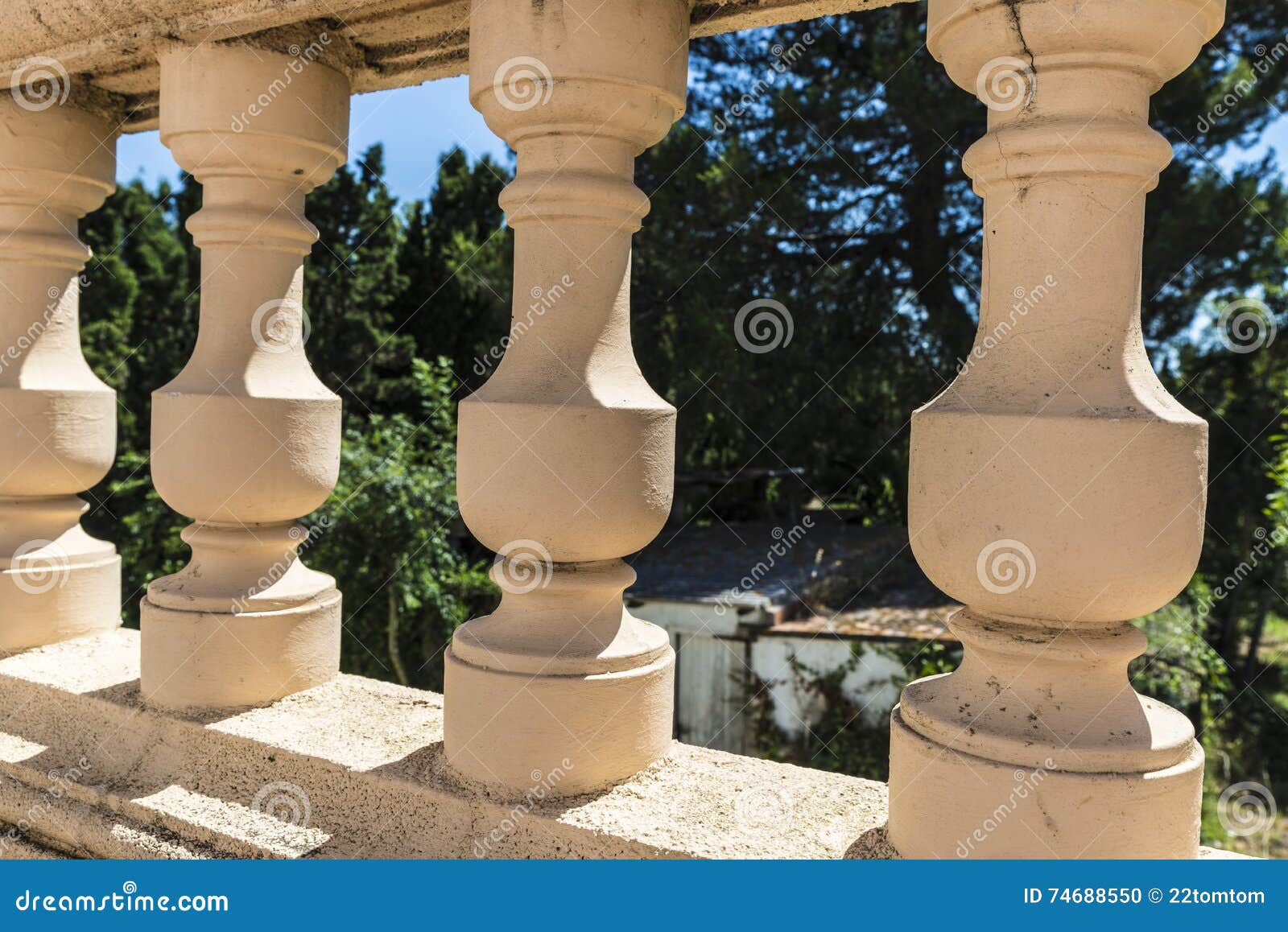 Classical stone balustrade stock photo. Image of classical - 74688550