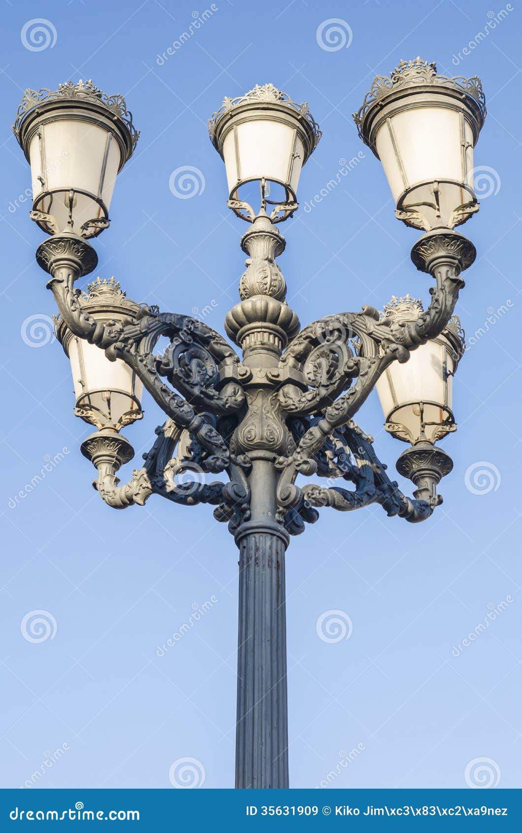 Classical Streetlight with Blue Sky Stock Image - Image of design ...