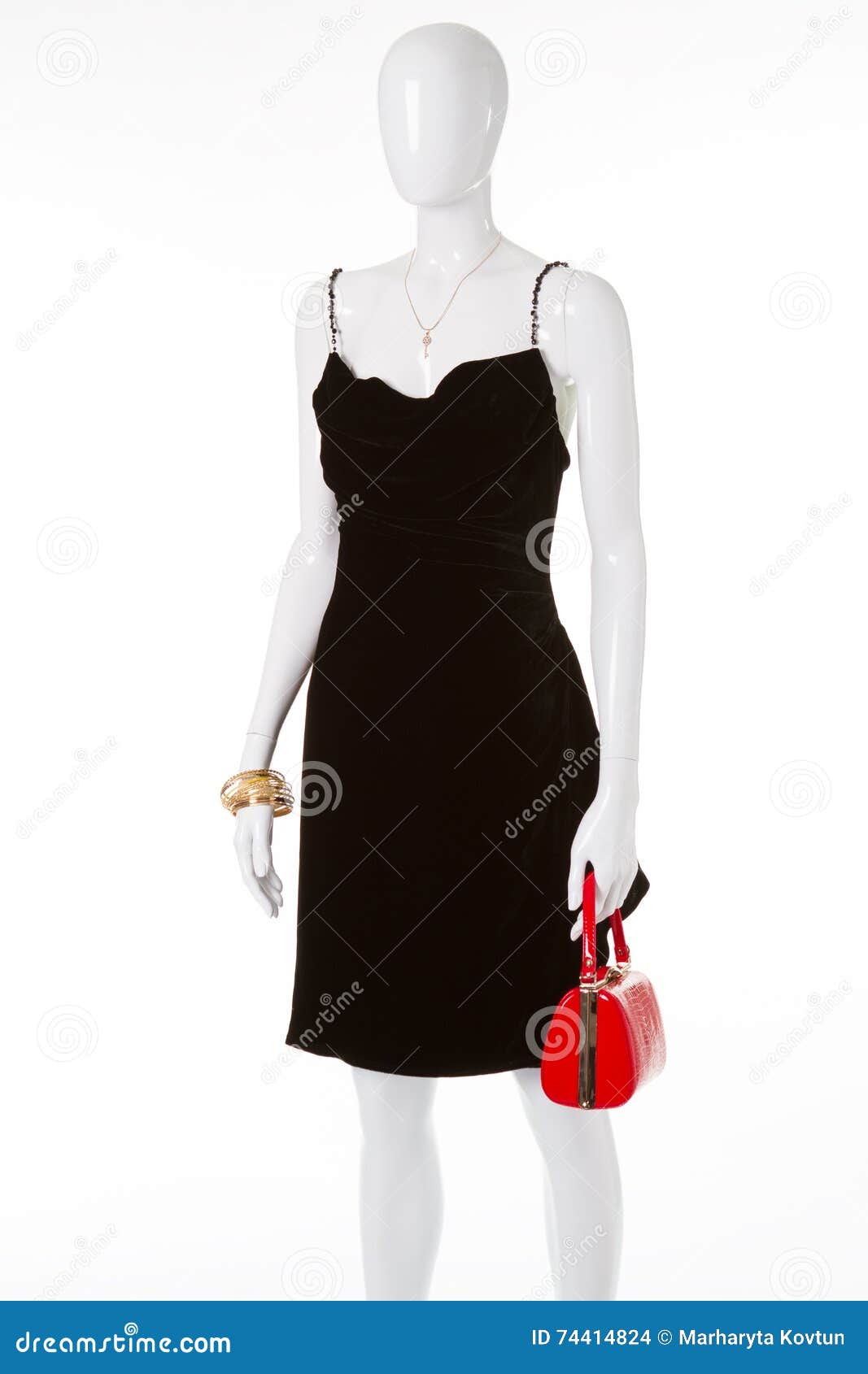 Classical Strict Black Dress. Stock Photo - Image of display, beauty ...