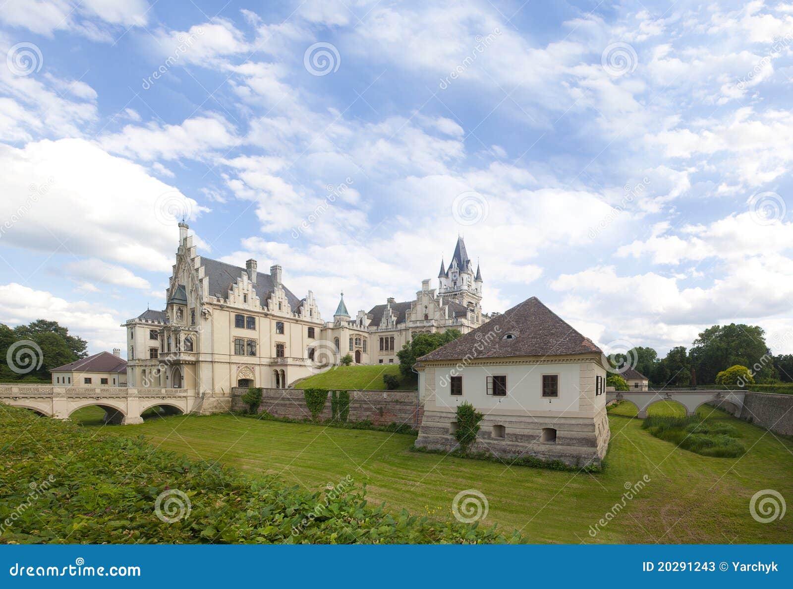 Classical Style Castle Panorama Stock Image - Image of decor, grass ...